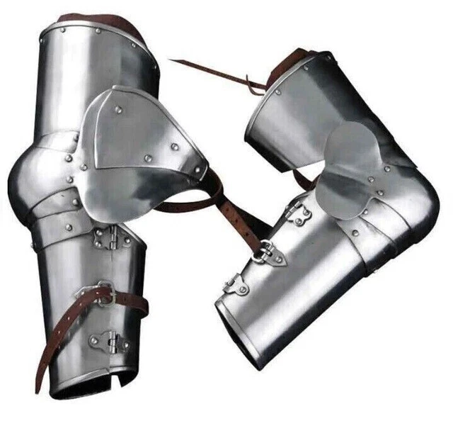 MEDIEVAL STEEL WARRIOR Sca Larp Armour Full Leg Guard Costume Milanese ...