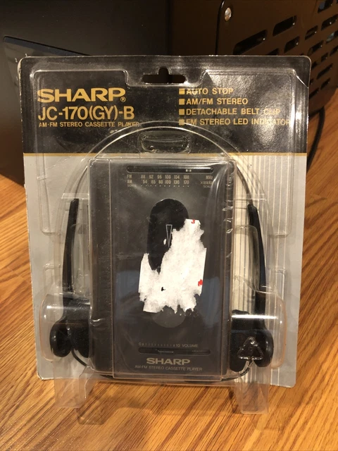 SHARP AM-FM STEREO Cassette Player Radio Walkman JC-170 GY-B New Sealed ...