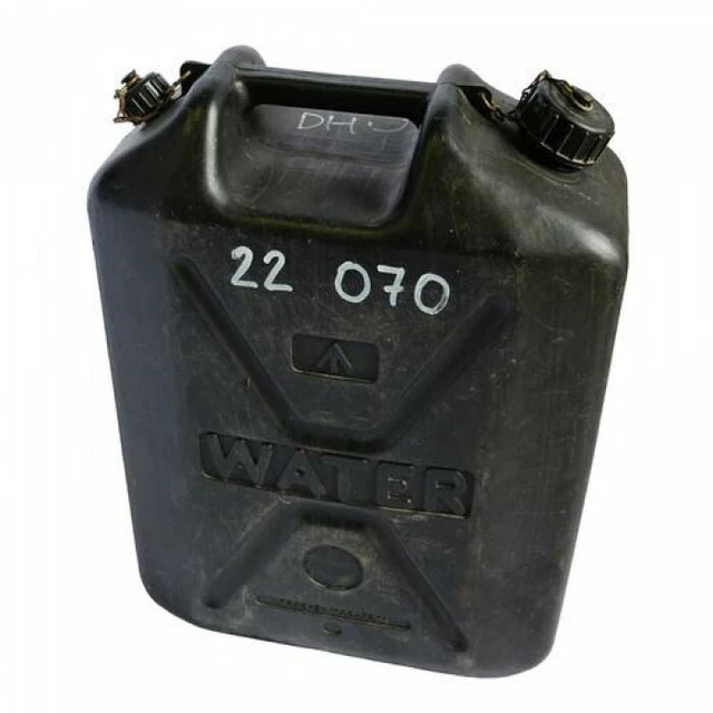BRITISH ARMY SURPLUS Black Military Plastic Jerry Can Water Container ...