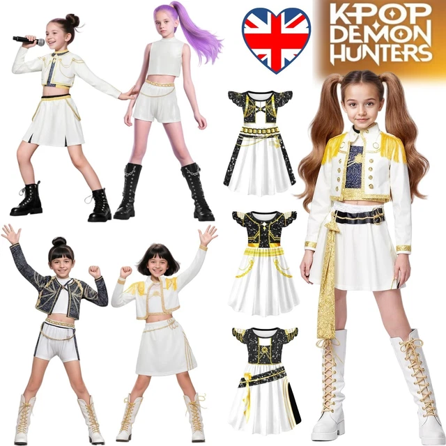GIRLS RUMI MIRA Zoey Kpop Demon Hunters Dress Cosplay Costume Party Fancy Dress £18.10 - PicClick UK