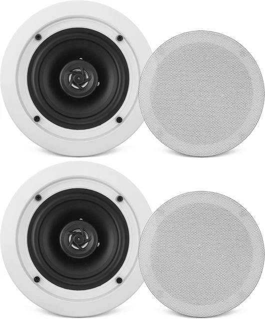 PYLE PAIR 6.5”/16.5CM Ceiling Wall Mount Speakers, 2-Way Midbass 16.5 ...