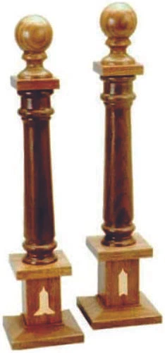 MASONIC REGALIA WOODEN Free Mason Wood Columns Senior Warden and Junior ...