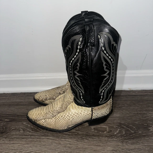 J.B. DILLON GENUINE Python Snakeskin Cowboy Boots Mens 12D Exotic ...