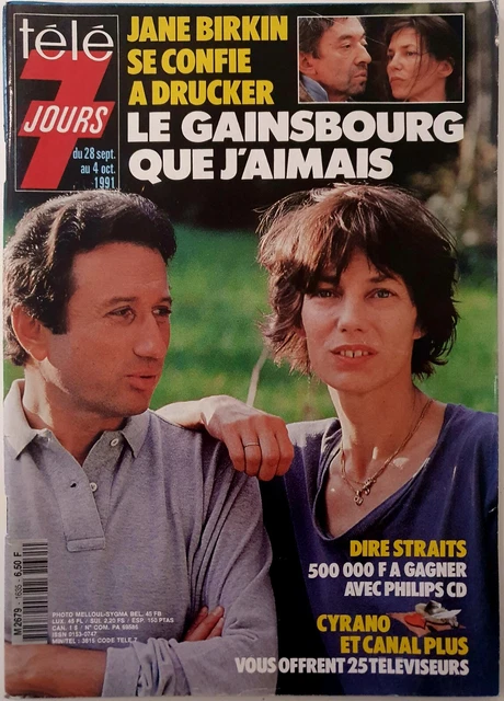 TÉLÉ 7 JOURS N°1635 Du 28/09 Au 04/10/1991 : Jane Birkin / Laurent Cabrol [Tbe] EUR 5,90 ...