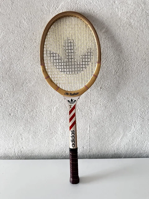 ADIDAS ILIE NASTASE wooden tennis racket racket ads retro vintage £123. ...