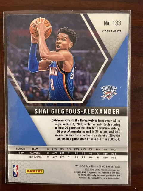 2019-20 MOSAICO PANINI Argento Shai Gilgeous-Alexander #133 OKC Thunder ...