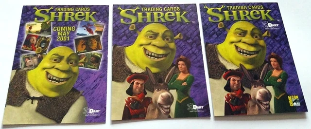 SHREK THE MOVIE Set Of 3 Promo Trading Cards (Dart Flipcards 2001) 628 ...