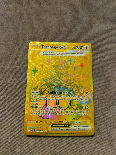 POKÉMON TCG - Prismatic Evolutions Terapagos Ex 180/131 Hyper Rare Gold ...
