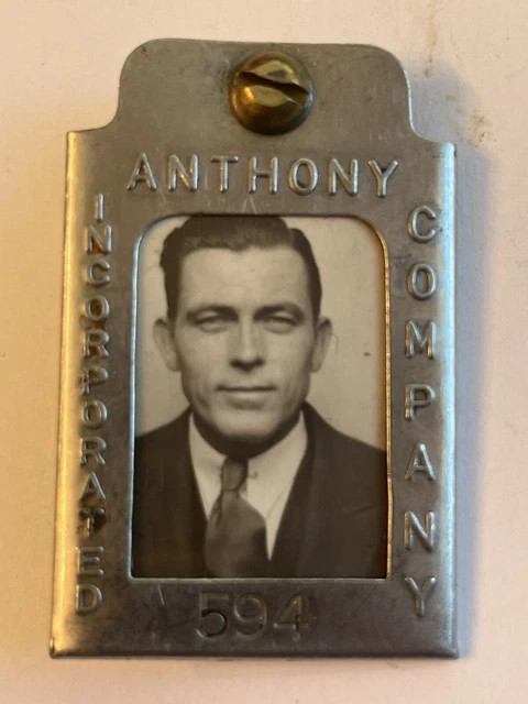 RARE 1930S-40S VINTAGE ANTHONY INCORPORATED COMPANY #594 EMPLOYEE ID ...