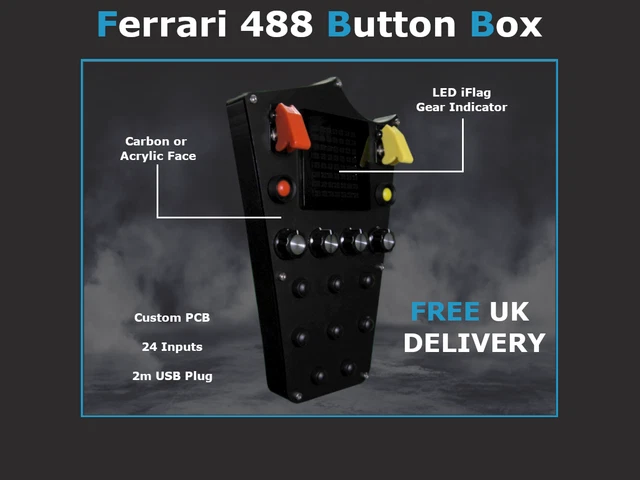 FERRARI 488,GTE BUTTON Box Dashboard, Sim Racing, iRacing, Assetto ... FERRARI 488,GTE BUTTON Box Dashboard, Sim Racing, iRacing, Assetto ...