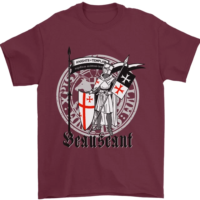 KNIGHTS TEMPLAR ST Georges Day Beauseant Mens T-Shirt 100% Cotton $17. ...