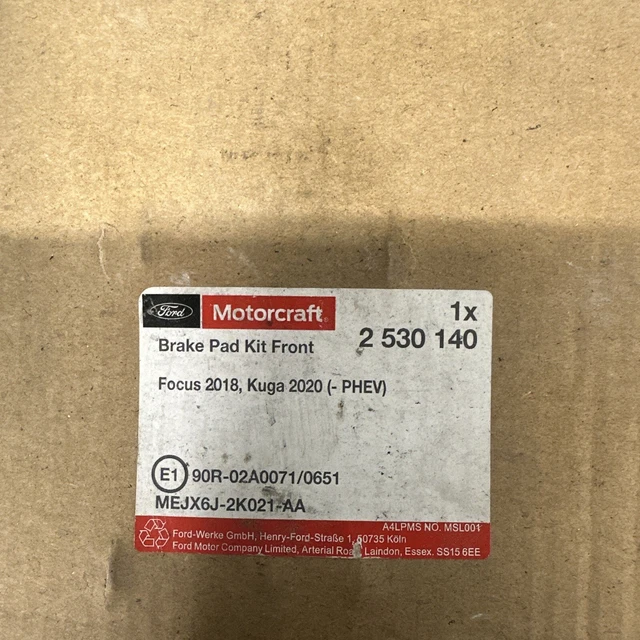 GENUINE FORD FOCUS Mk4 Kuga Mk3 Puma Mk2 Front Brake Pad Set 2019 ...