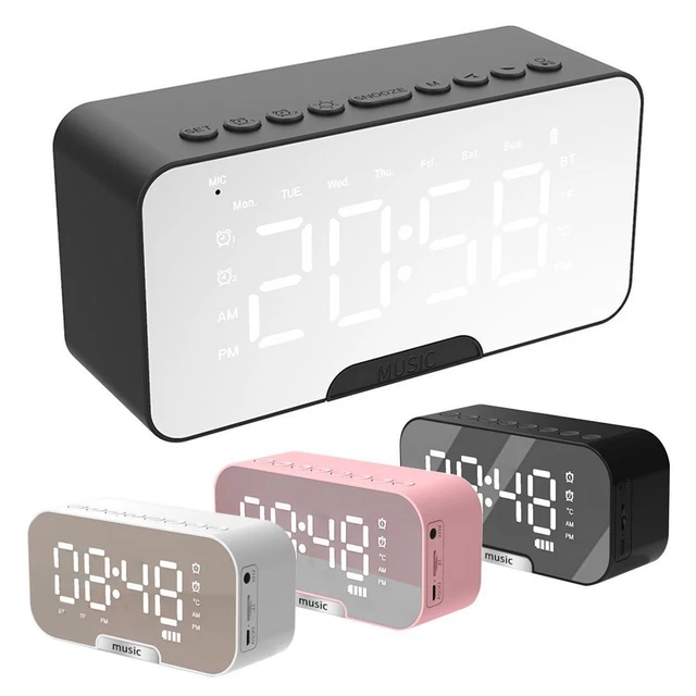 FM RADIO BLUETOOTH Calendar Time Display Timer LED Digital Radio Alarm ...