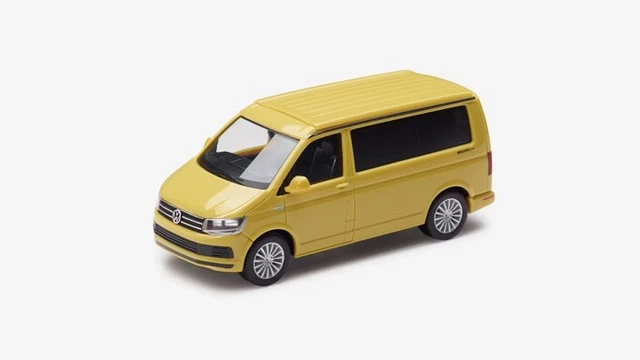 RARE VW T6 7E California Beach Bus 2018 Grape Yellow 1:87 Herpa (Dealer ...