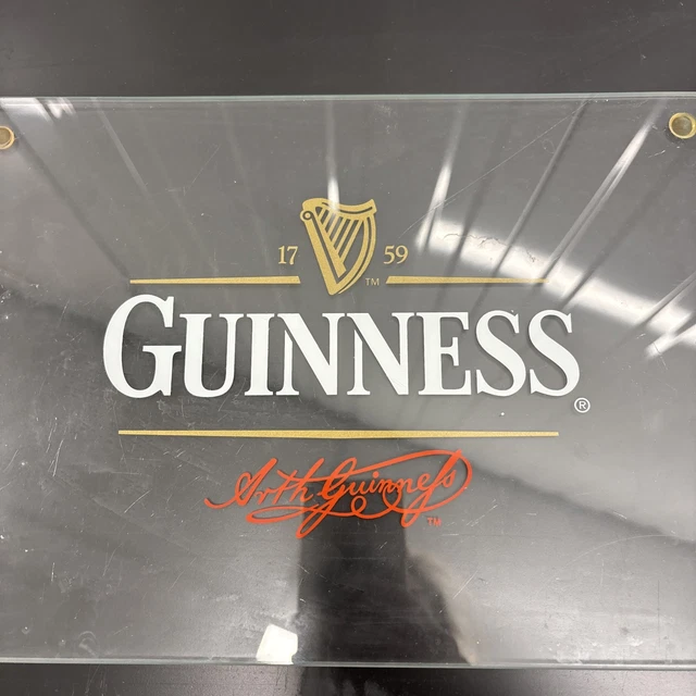HIGHLY COLLECTABLE GUINNESS Glass Beer Mat Drip Tray, Display VHF £21. ...