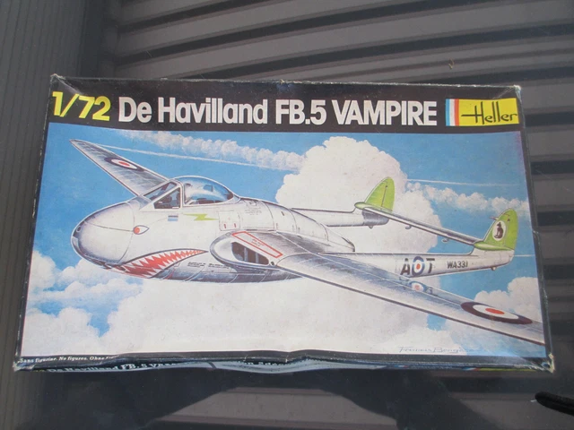 VAMPIRE DE HAVILLAND FB.5 Model kit par HELLER 283 au 1/72 EUR 16,99 ...