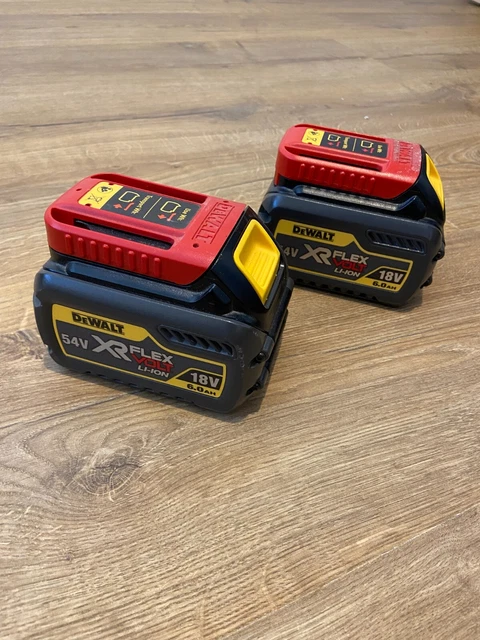PAIR OF DEWALT DCB546-XJ XR Flexvolt 18/54V 6 Ah Batteries £144.56 ...