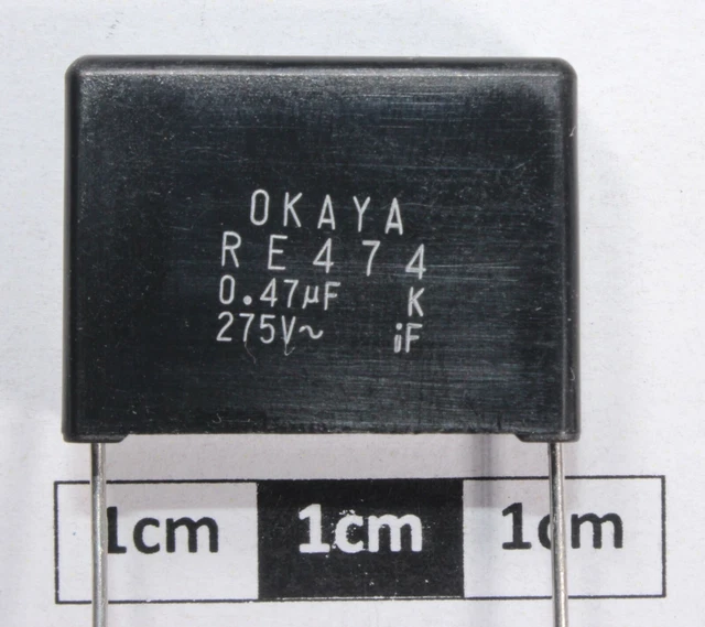 OKAYA RE-L SERIES Class X2 Suppression Capacitor 0.47uF 250Vac £1.50 ...