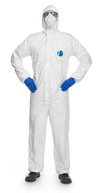 DUPONT TYVEK 200 Easysafe Hooded Coverall Taped Chemical Liquid ...