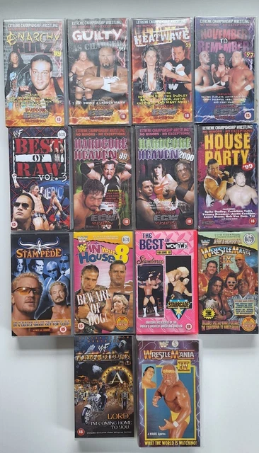 15 WRESTLING WWF WCW WWE & ECW VHS Video Tapes Wrestlemania Coliseum ...