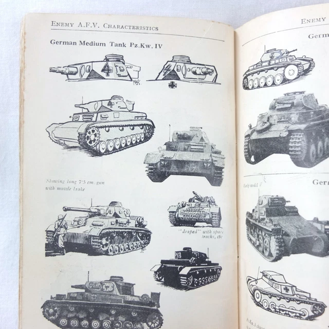 WW2 1942 BRITISH Tank Afv Recognition Manual War Office Churchill ...