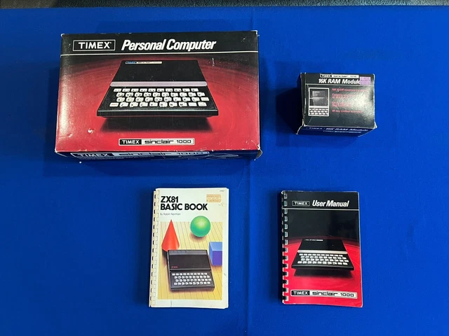 TIMEX SINCLAIR 1000 Computer 16K Ram User Manual & ZX81 Basic Book ...