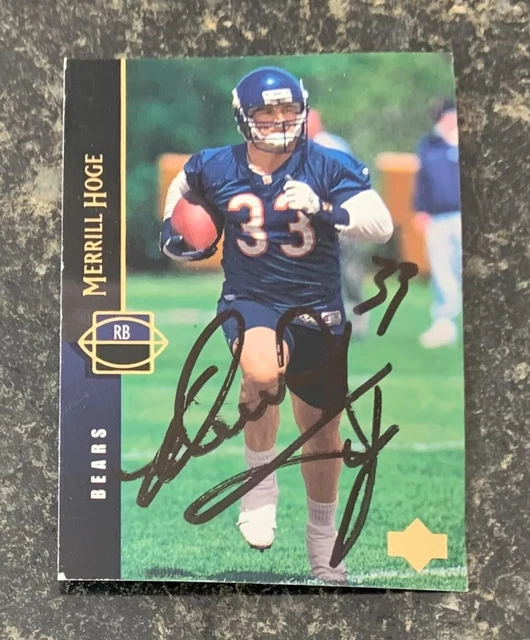 MERRIL HOGE DÉDICACÉ 1994 Upper Deck - carte #47 - Chicago Bears ! EUR ...