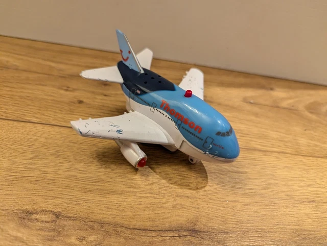 VINTAGE PULL BACK Plane Thompson International Air Model Working Lights ...