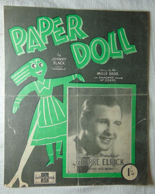VINTAGE SHEET MUSIC Paper Doll George Elrick 1942 Freepost £3.99 ...