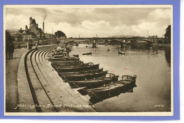 OLD VINTAGE 1958 Frith Postcard Trent Embankment Nottingham ...