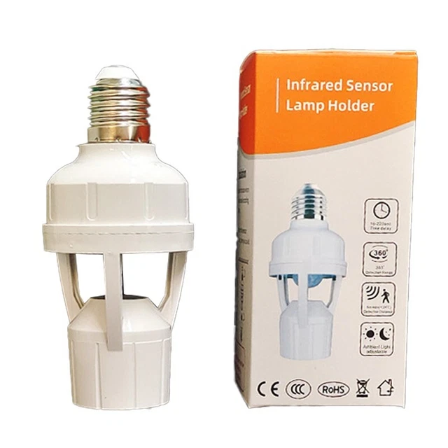 MOTION SENSOR LAMP Holder with E27 Adapter for Intelligent LED ...
