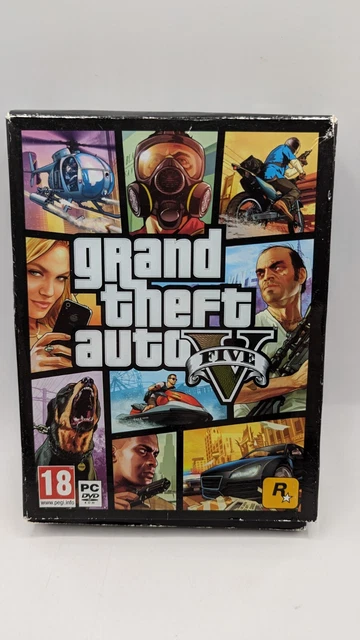 GRAND THEFT AUTO Five GTA 5 PC DVD ROM 7 dischi senza manuali o mappe ...