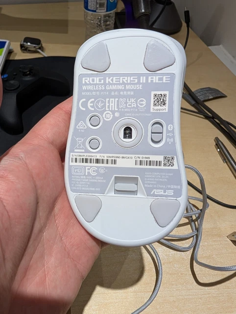 ASUS ROG KERIS II Ace Wireless/Wired Gaming Mouse, White, ROG AimPoint ...