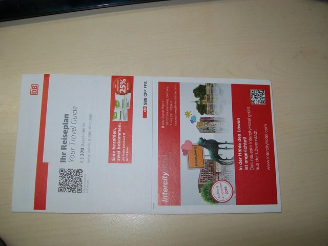 DB DEUTSCHE BAHN Streckenfahrplan Ihr Reiseplan ICE 370 BASEL-BERLIN ...