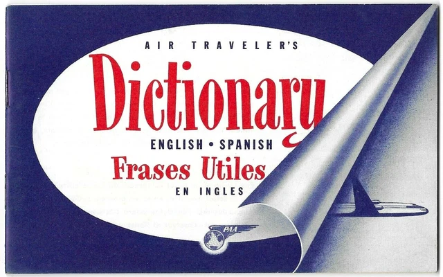 VINTAGE PAA PAN American Airways Travel Dictionary English Spanish ...