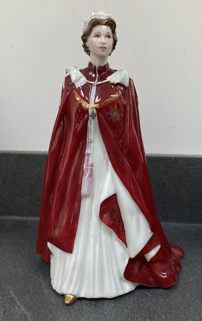 ROYAL WORCESTER FIGURE Of Queen Elizabeth II Commemorating Her 80th ...