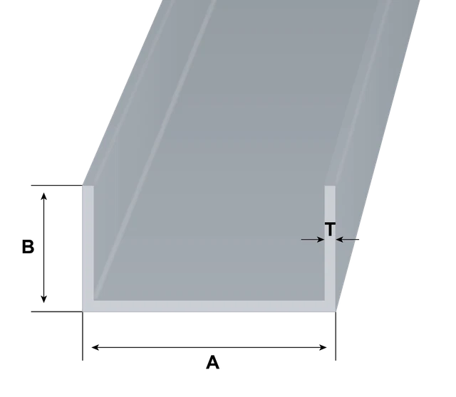 ALUMINIUM U C Channel Unequal 1" x 1/2" x 1/8" - 2" x 1 1/2" x 1/8 ...