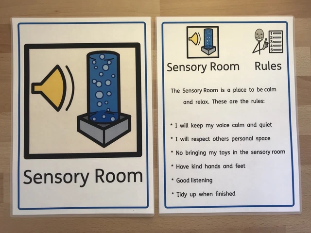 SENSORY ROOM RULES And Door Poster. Autism / ASD / SEN / Aspergers £5. ...