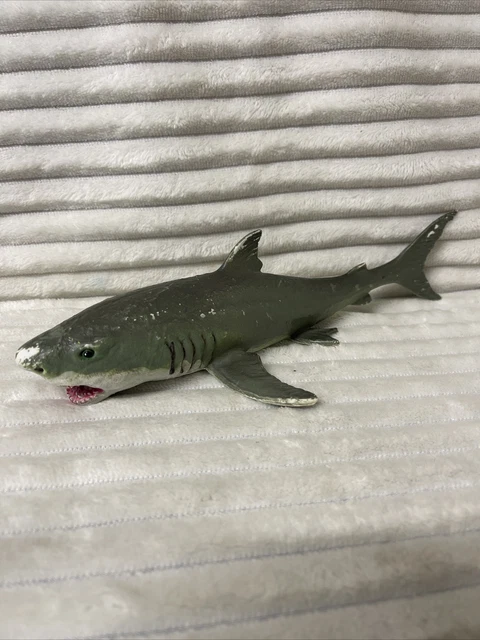 VINTAGE ELC AAA 90s Hard Rubber Detailed Great White Shark Sea Animal ...
