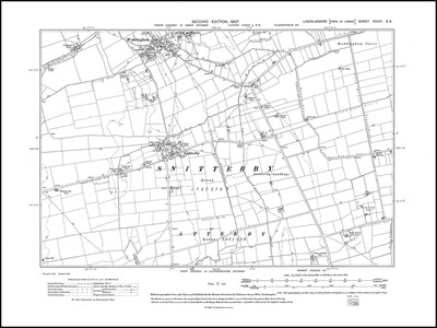 SNITTERBY, WADDINGHAM (S) 1907 - old map Lincolnshire 36SE repro £18.99 ...
