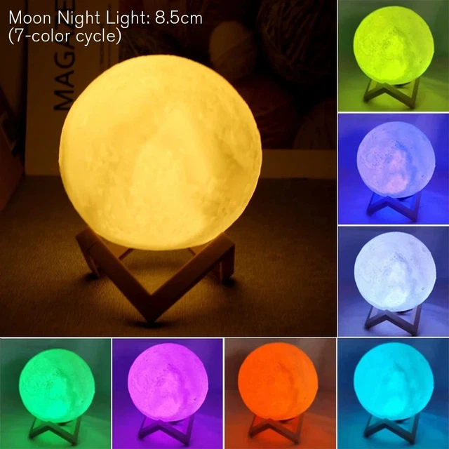 MOON LIGHT 7 Colors LED Star Galaxy With Stand Bedroom USB Night Lamp £ ...