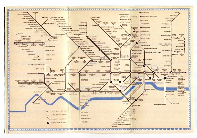 LONDON TRANSPORT: UNDERGROUND Lines: Railway Map: Number 1, 1940 ...