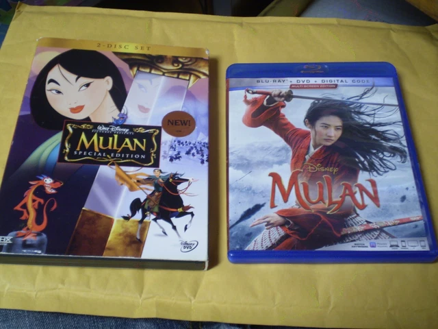 (2) DISNEY MULAN Blu-Ray/DVD Lot: Original + Live Action Both Movies ...