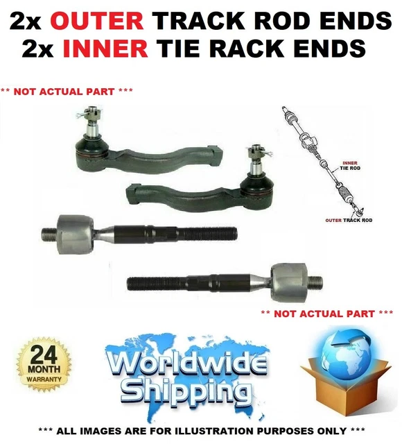 2XOUTER 2XINNER TRACK ROD TIE ROD RACK ENDS for MINI Cooper D 2014-on £ ...