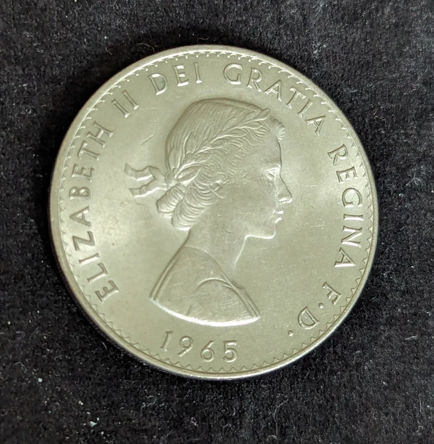 1965 WINSTON CHURCHILL Commemorative Crown Queen Elizabeth II 5 ...