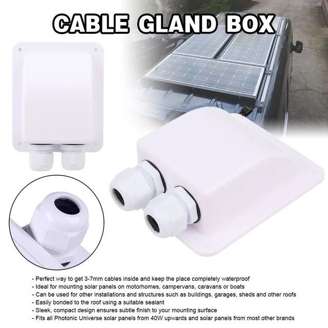 GLAND DOUBLE/SINGLE PORTS RV Roof Cable Box Solar Panel Terminal Block ...