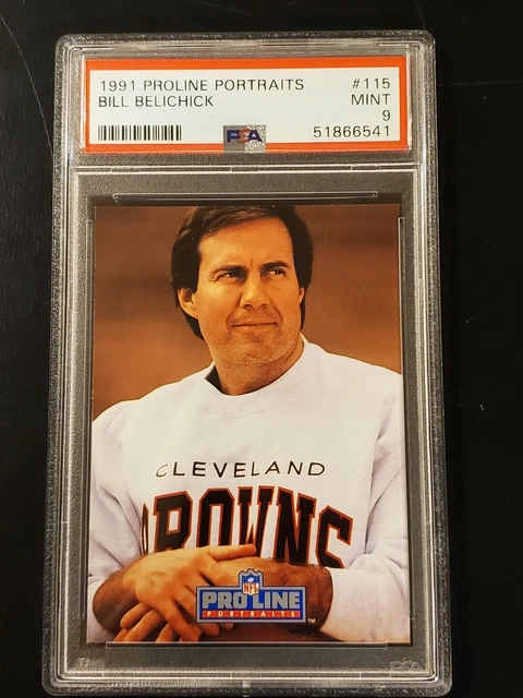 1991 PORTRAITS PROLINE Bill Belichick recrue PSA 9 - COMME NEUF #115 ...