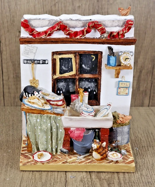 PETER FAGAN KITCHEN Window Kitchen Sink Cats Ornament Signed 14cm x ...