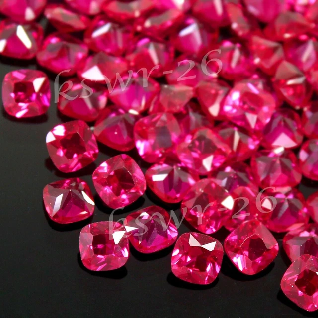 RUBIS ROUGE NATUREL calibré Mogok 1,00 mm coupe oreiller AAA + 500 ...