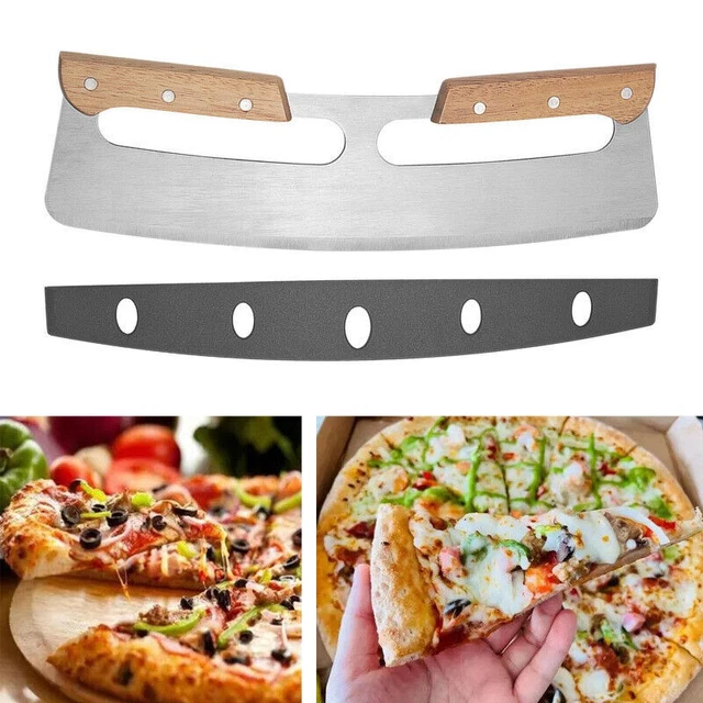 PIZZA CUTTER ROCKER Professional Slicer Stainless Steel Blade Kitchen ...